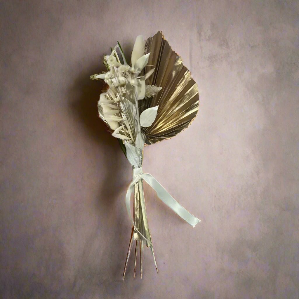 Gold Palm Dried Flower Cake Topper Cake Decoration - Claire De Fleurs